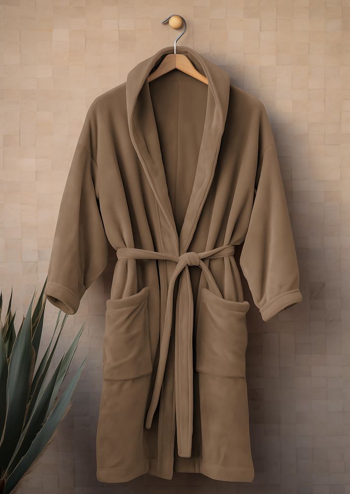 Brown bathrobe mockup psd | Premium PSD Mockup - rawpixel