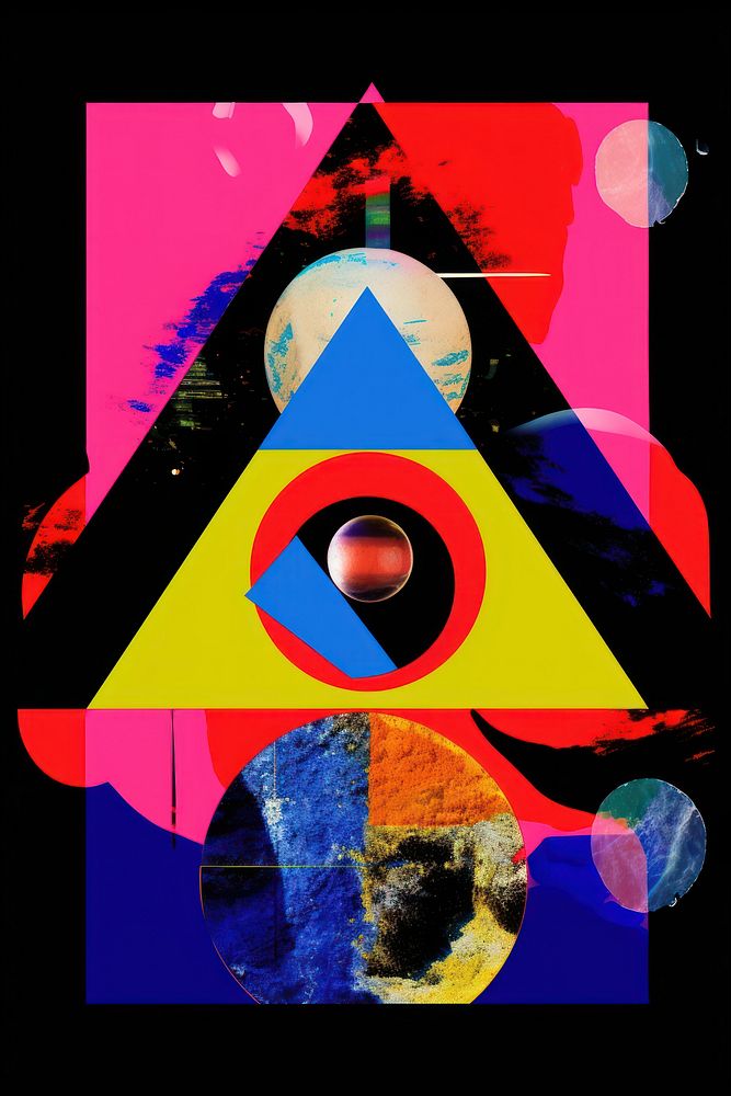 Computer collage art triangle. | Free Photo Illustration - rawpixel