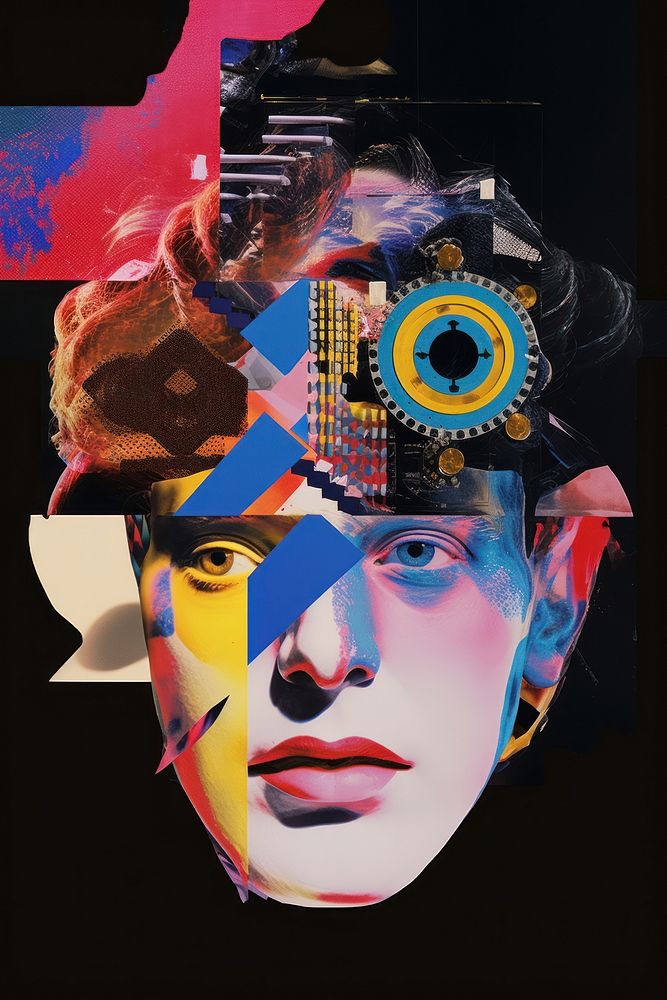Artificial intelligence collage graphics painting. | Free Photo ...