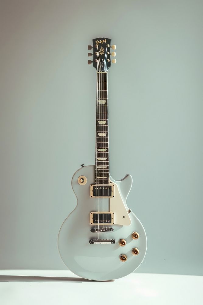LP shape guitar metallic white | Free Photo - rawpixel