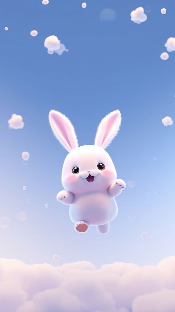 Rabbit jumping animal astronomy outdoors. | Premium Photo Illustration ...