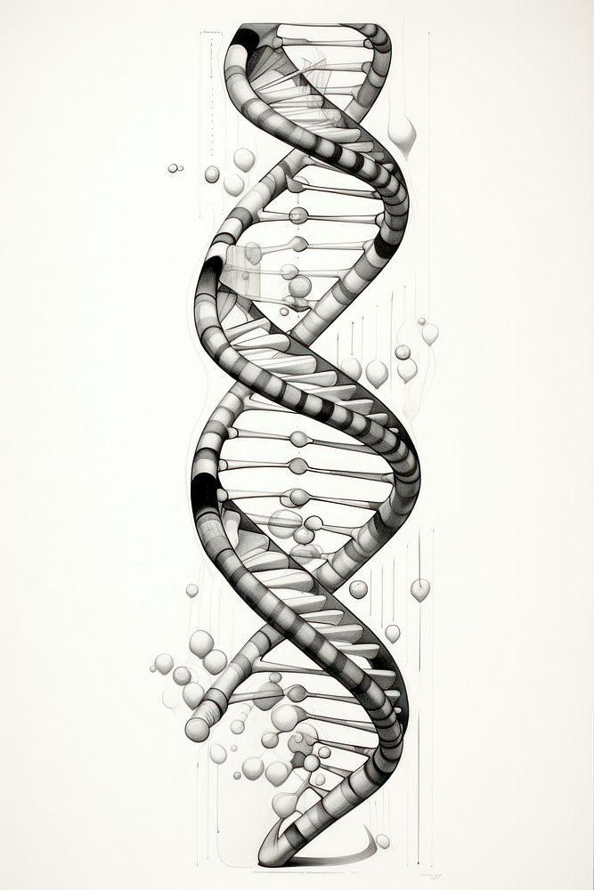 Dna helix drawing illustrated dynamite. | Premium Photo Illustration ...