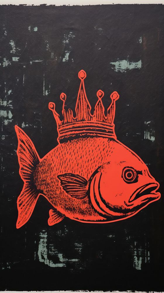 Crown fish animal shark art. | Free Photo Illustration - rawpixel