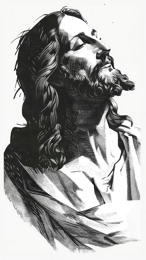 Ink drawing jesus illustrated photography | Free Photo Illustration ...