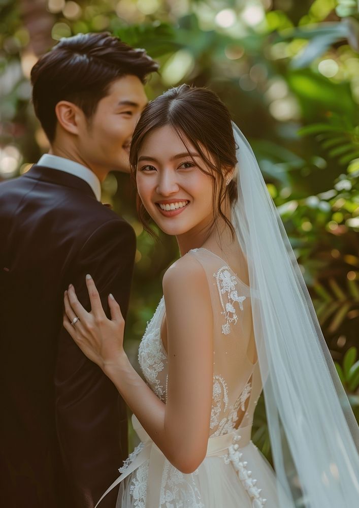 Thai bride wedding dress bridegroom. | Free Photo - rawpixel