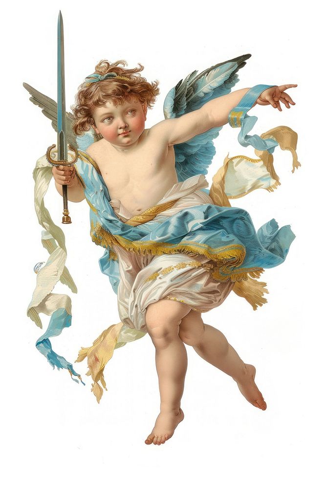 A cherub sword archangel weaponry | Free Photo Illustration - rawpixel
