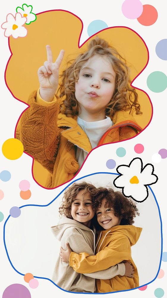 Colorful shapes kids photo collage | Free Photo - rawpixel