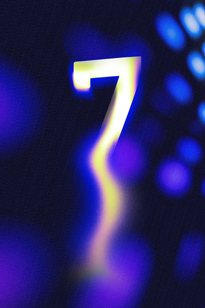 Number 7 fluid neon font | Free Photo Illustration - rawpixel