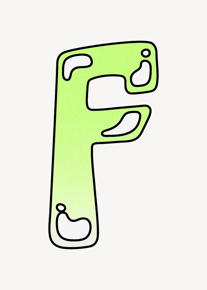 Letter F, cute funky lime | Free Photo Illustration - rawpixel