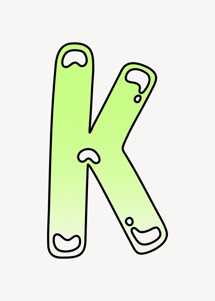 Letter K, cute funky lime | Free Photo Illustration - rawpixel