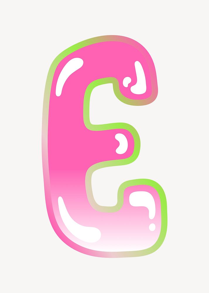 Letter E cute cute funky | Free Photo Illustration - rawpixel