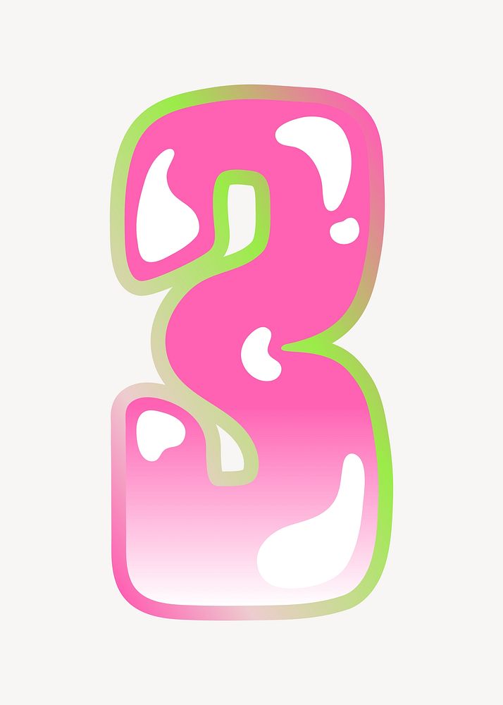 Number 3 cute cute funky | Free Photo Illustration - rawpixel