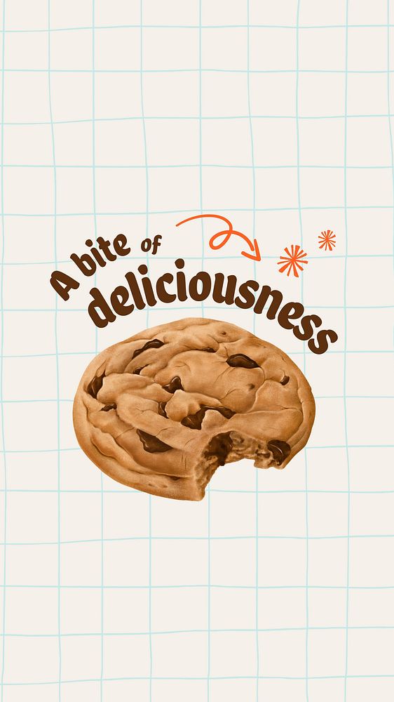 Delicious cookie phone wallpaper template, | Free Photo - rawpixel