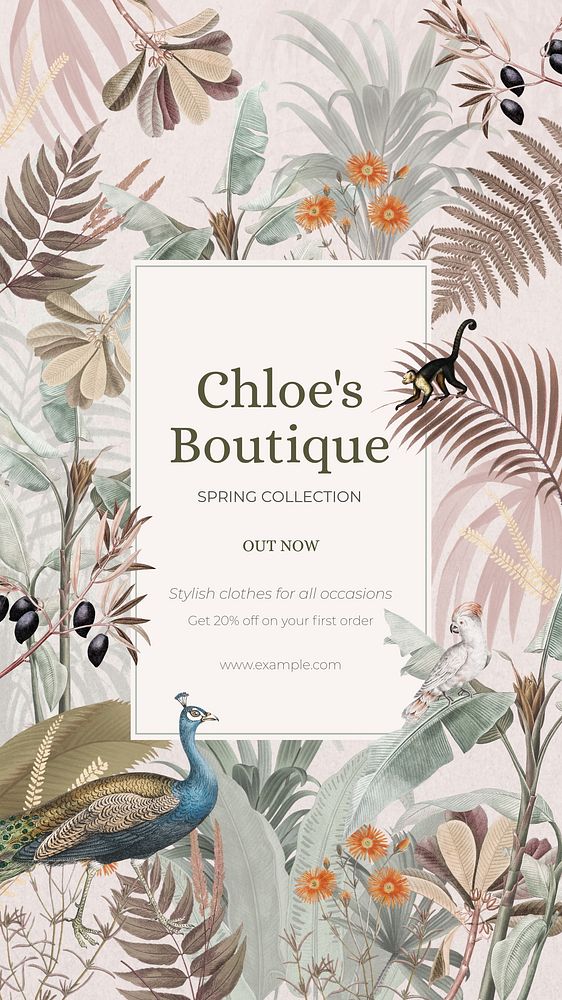 Vintage botanical Instagram post template | Free Photo - rawpixel