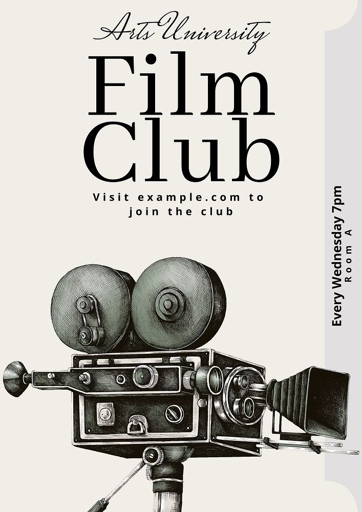Film club poster template, editable | Premium Photo - rawpixel