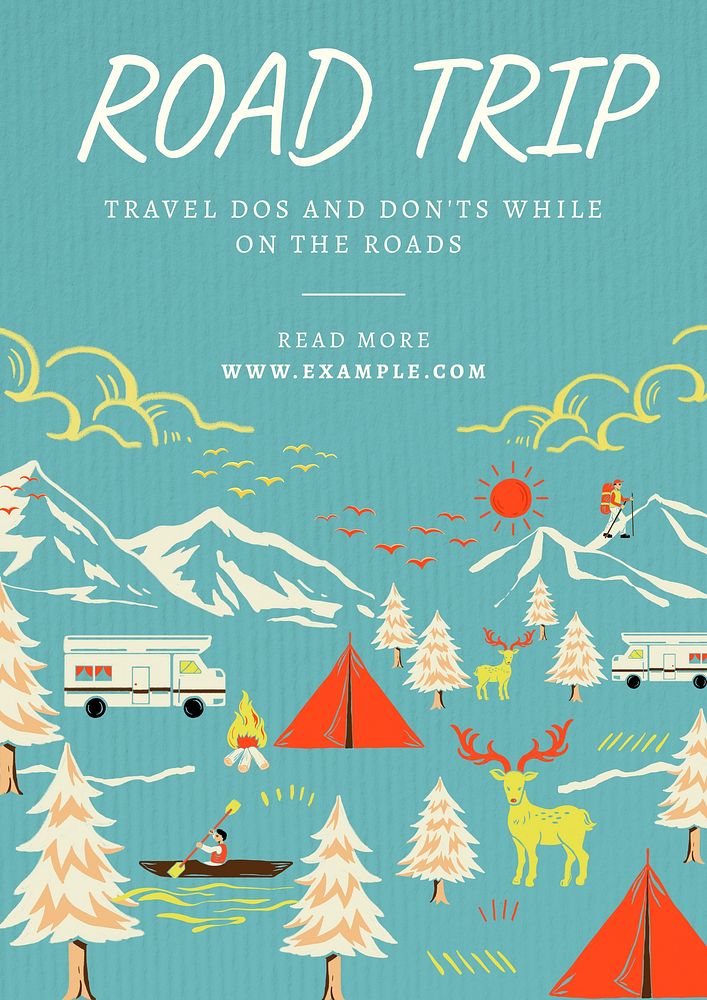 Road trip poster template | Free Photo - rawpixel