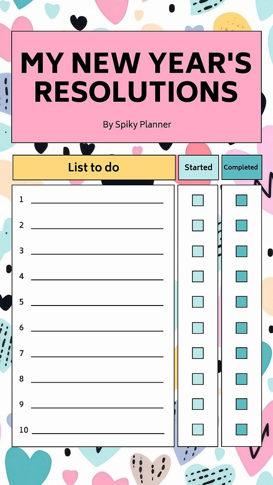 New year's resolutions planner template | Free Photo - rawpixel