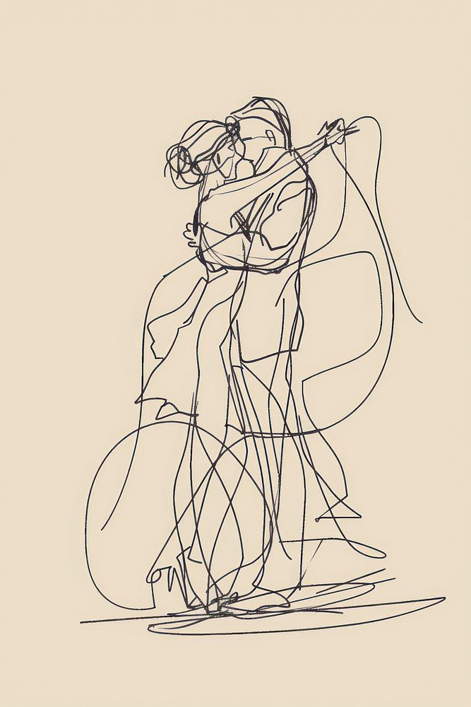 Hand drawn couple dance drawing | Premium Photo Illustration - rawpixel