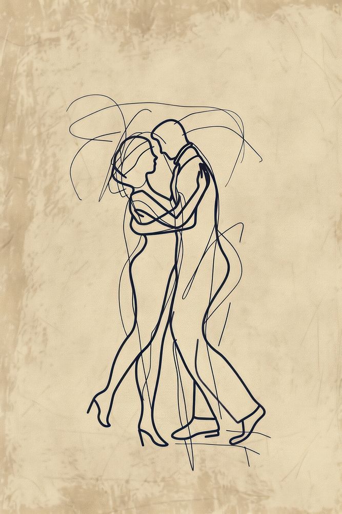 Hand drawn couple dance drawing | Premium Photo Illustration - rawpixel