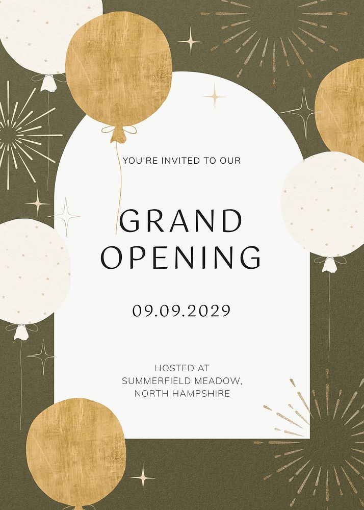 Grand opening invitation card template | Free Photo - rawpixel