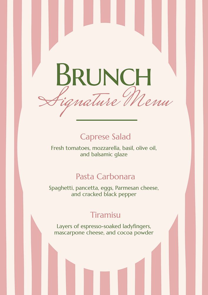 Signature menu template | Free Photo - rawpixel