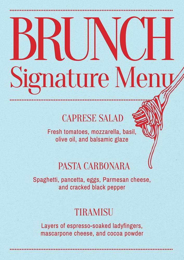 Signature menu template | Free Photo - rawpixel