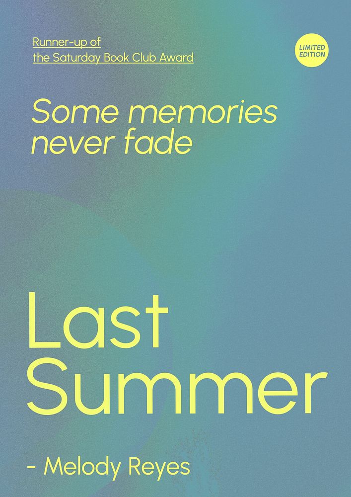 Last summer book cover template | Free Photo - rawpixel