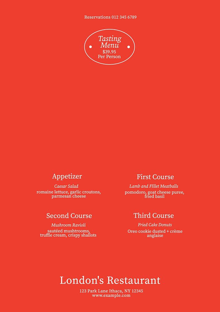 Tasting menu template | Free Photo - rawpixel