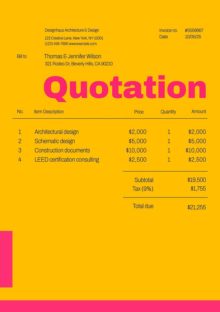 Quotation invoice template | Free Photo - rawpixel