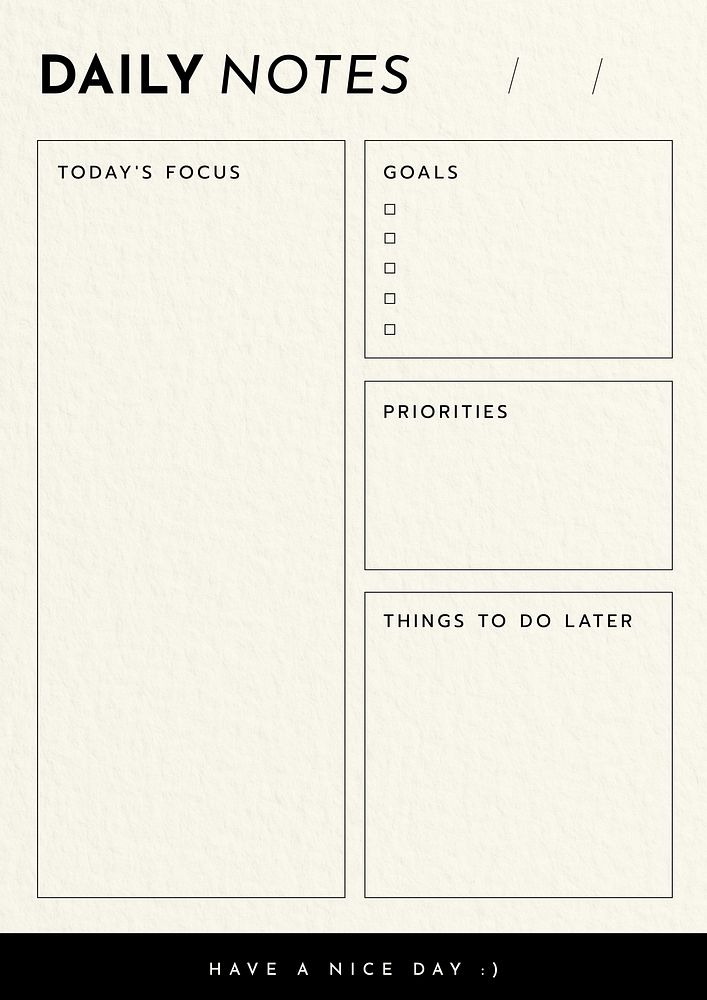 Daily notes template | Free Photo - rawpixel