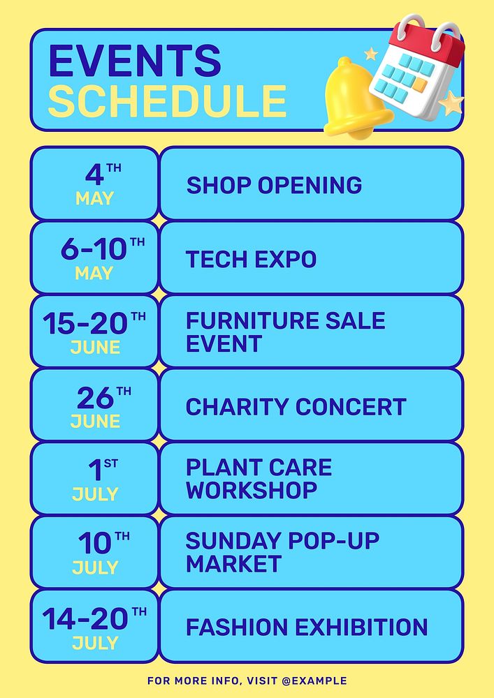 Events schedule template | Free Photo - rawpixel