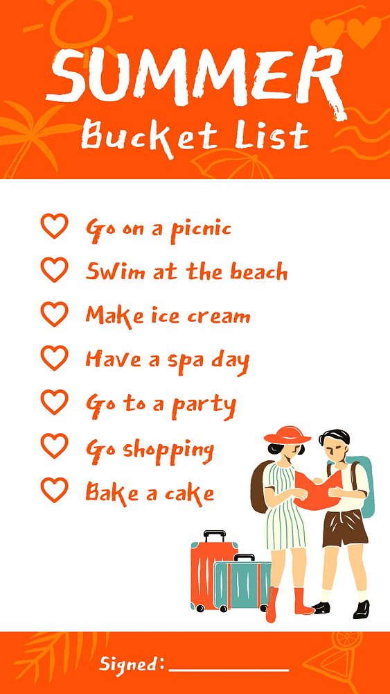 Summer bucket list template | Free Photo - rawpixel