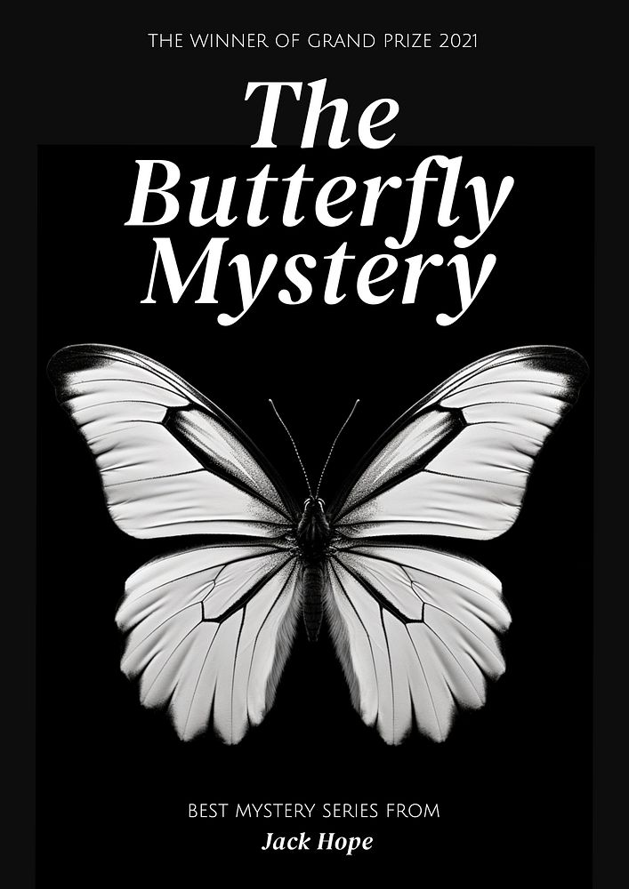 Butterfly mystery book cover template | Free Photo - rawpixel