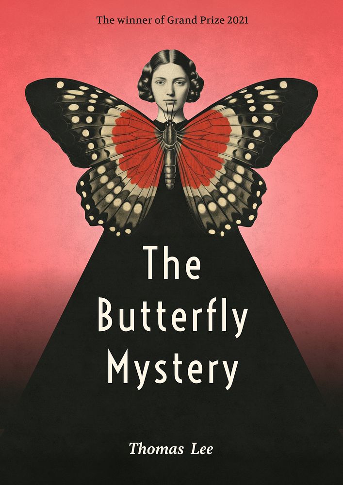 Butterfly mystery book cover template | Free Photo - rawpixel