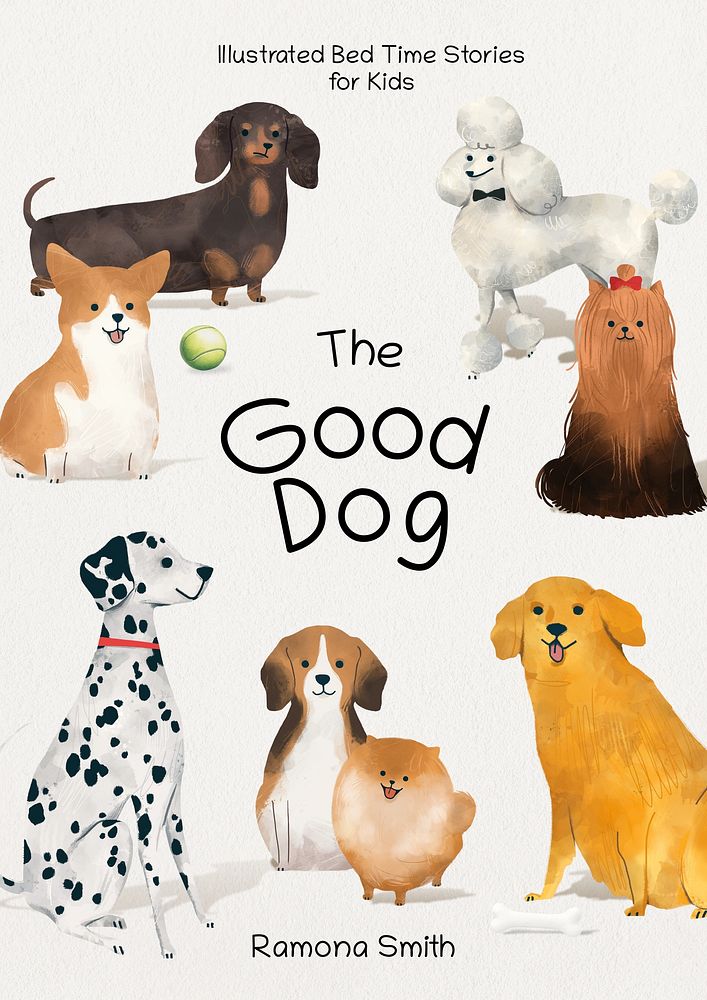 Dog book cover template | Free Photo - rawpixel