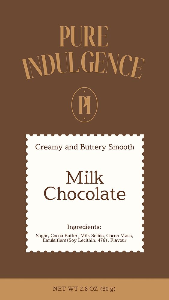 Milk chocolate label template | Free Photo - rawpixel
