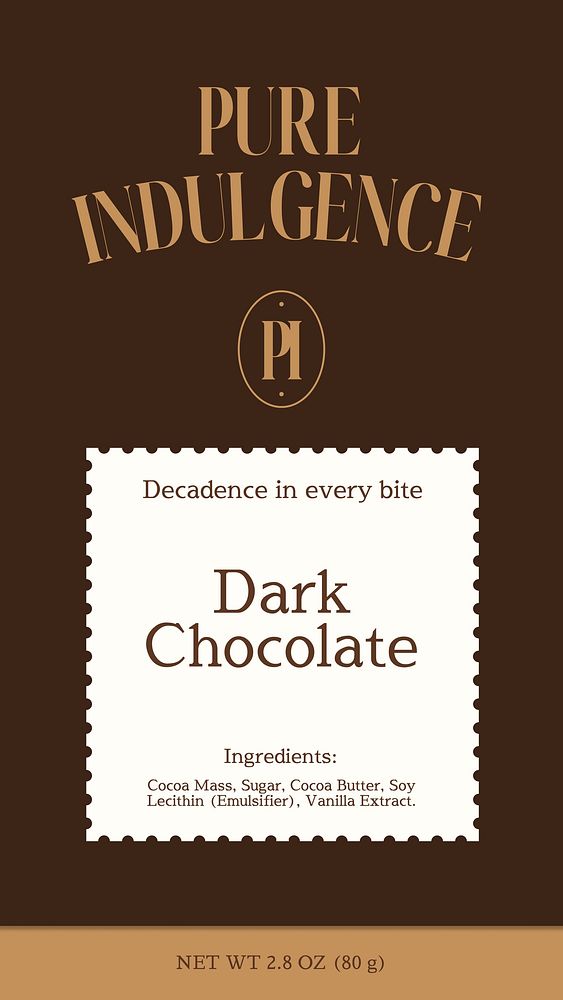 Dark chocolate label template | Free Photo - rawpixel