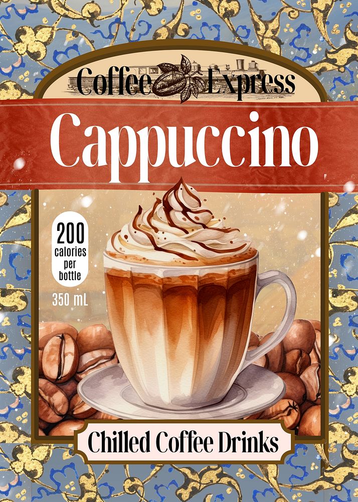 Cappuccino label template | Free Photo - rawpixel