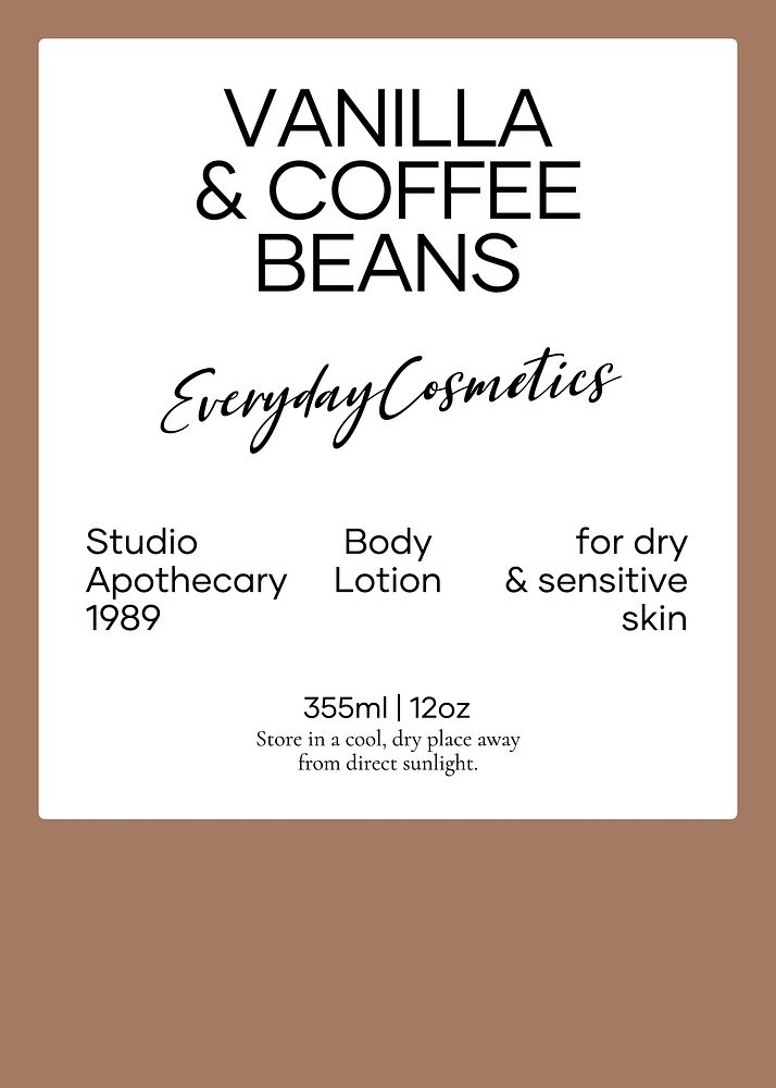 Body lotion label template, editable | Free Photo - rawpixel