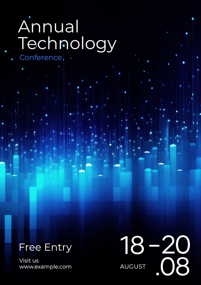 Tech conference poster template | Free Photo - rawpixel