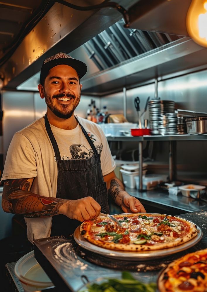 smiling chef pizza person adult. | Free Photo - rawpixel