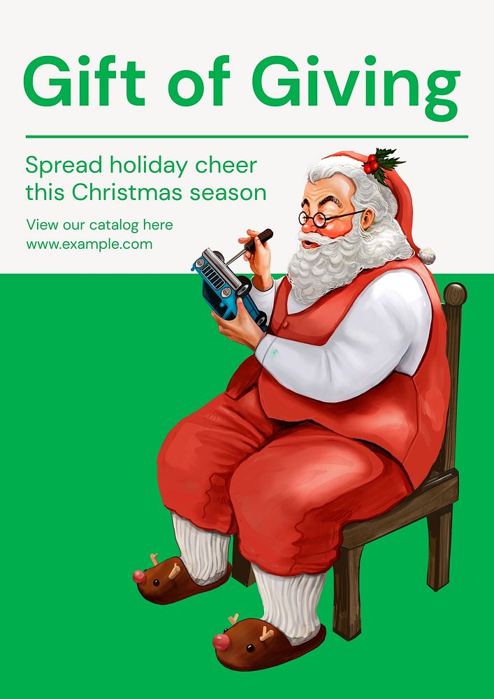 Christmas gift poster template | Free Photo - rawpixel