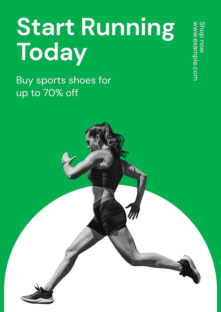 Start running today poster template | Free Photo - rawpixel