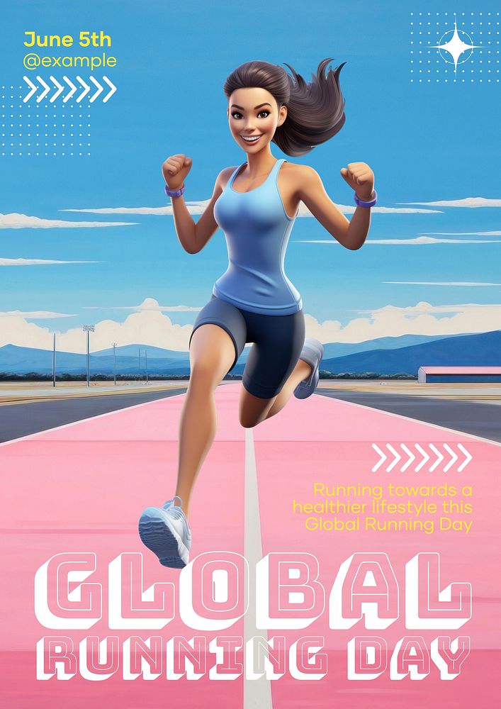 Global running day poster template | Free Photo - rawpixel