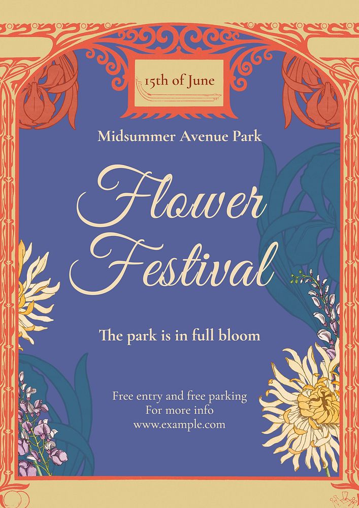 Flower festival poster template | Free Photo - rawpixel