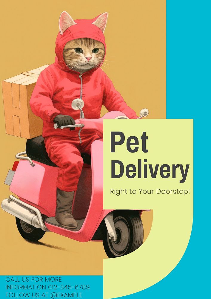Pet delivery poster template | Free Photo - rawpixel
