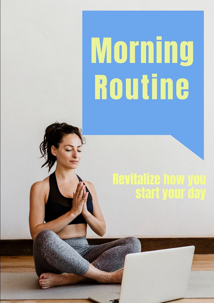 Morning routine poster template & | Free Photo - rawpixel