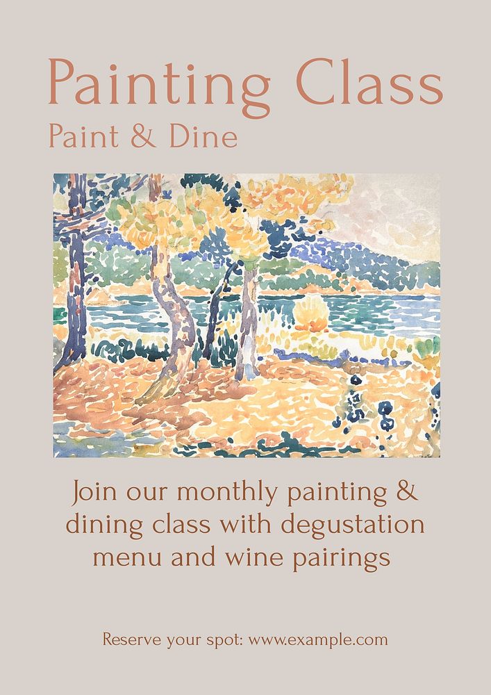 Painting class poster template | Free Photo - rawpixel