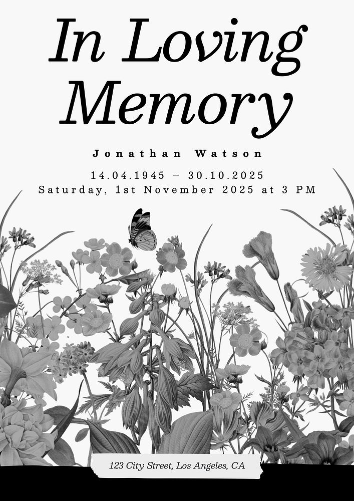 In loving memory poster template | Free Photo - rawpixel
