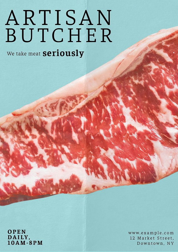 Artisan butcher poster template | Free Photo - rawpixel